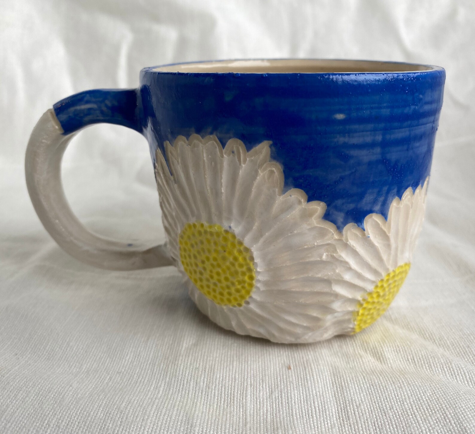 Daisy Pottery Mug Handmade/Hand Painted | Etsy