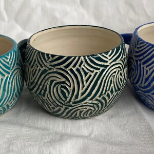 Abstract Ocean Waves Pottery Mug Handmade/hand Carved | Etsy