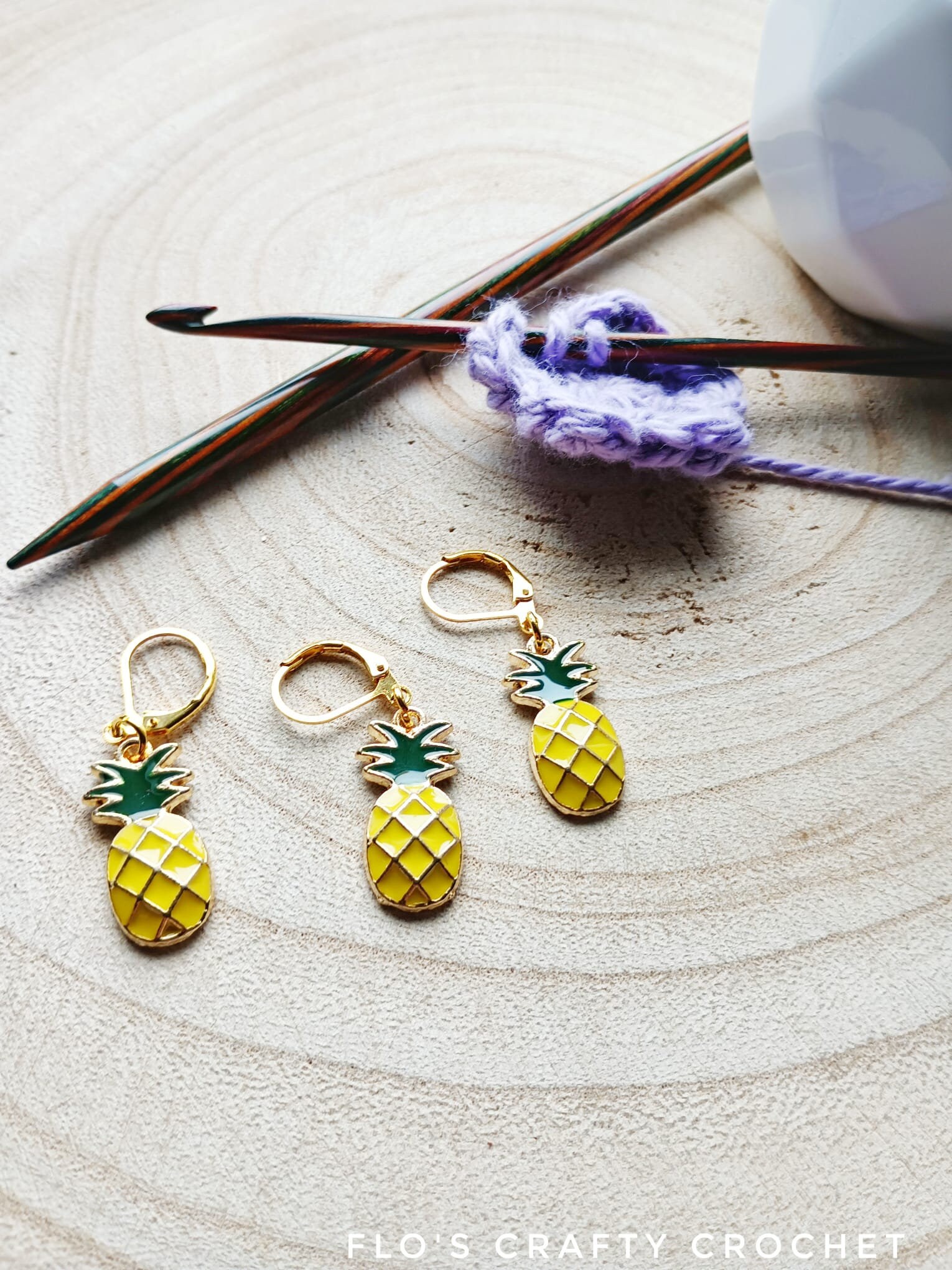 Pineapple Stitch Marker: Enamel Crochet Knitting Progress Keeper - Etsy