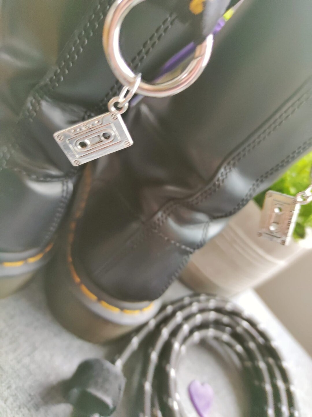 Retro Cassette Tape Doc Charm L Doc Charms Doc Martens Boot Charm Glass ...