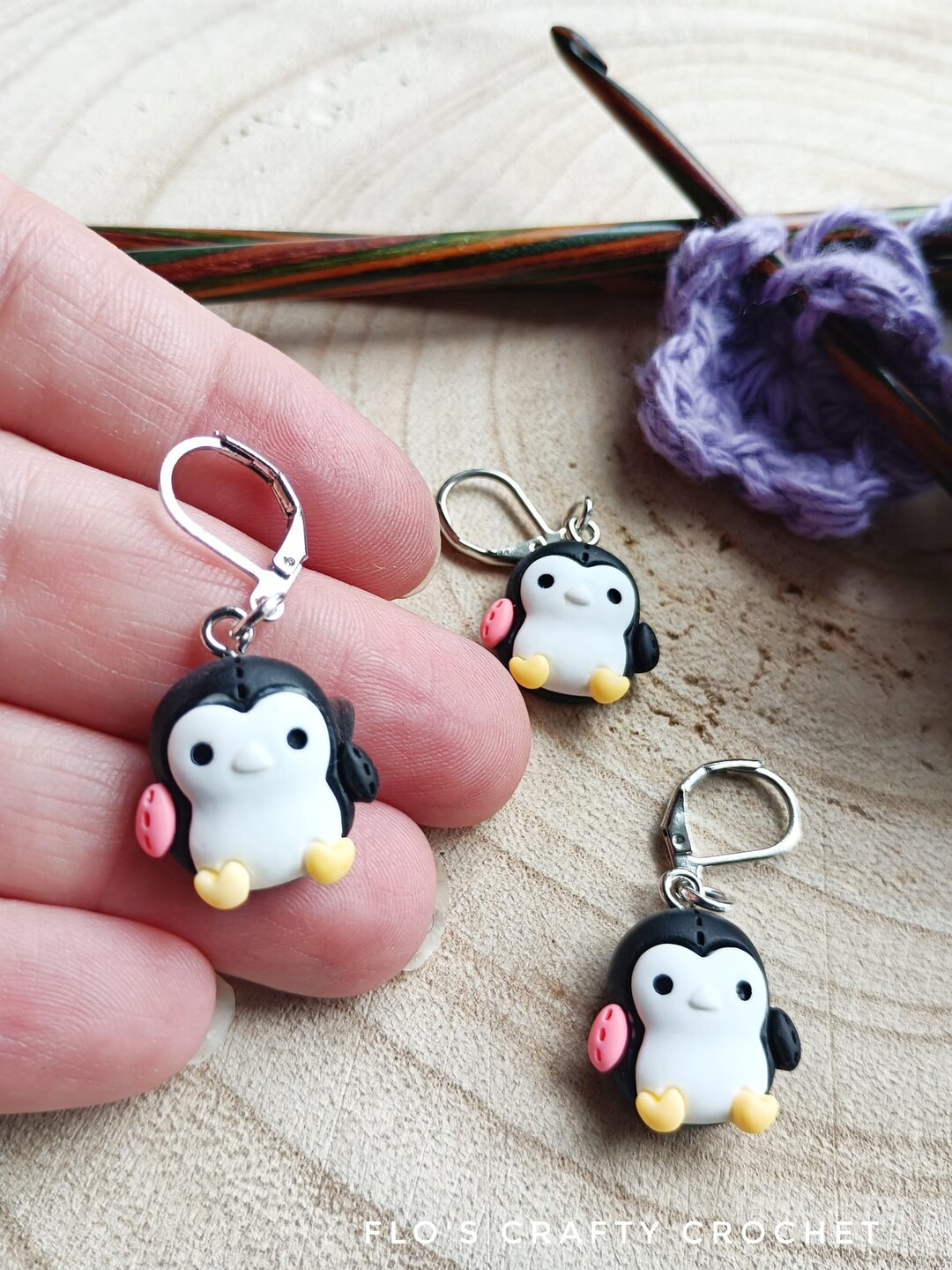 Penguin Stitch Marker Crochet Knitting, Flos Crafty Crochet, Knitting ...