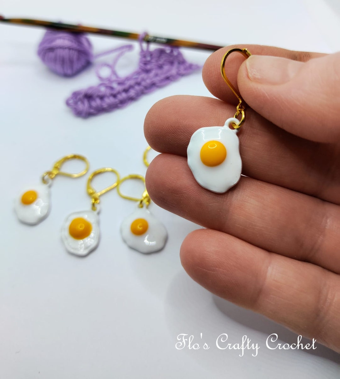 Fried Egg Stitch Marker: Crochet Knitting Accessory - Etsy