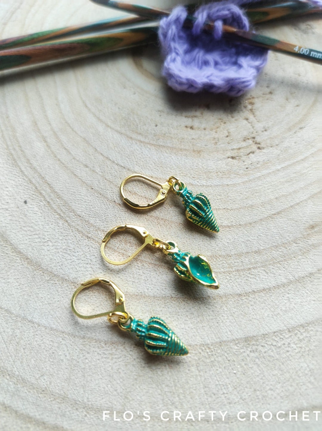 Seashell Conch, Cute Stitch Marker, Crochet, Knitting, Flos Crafty ...