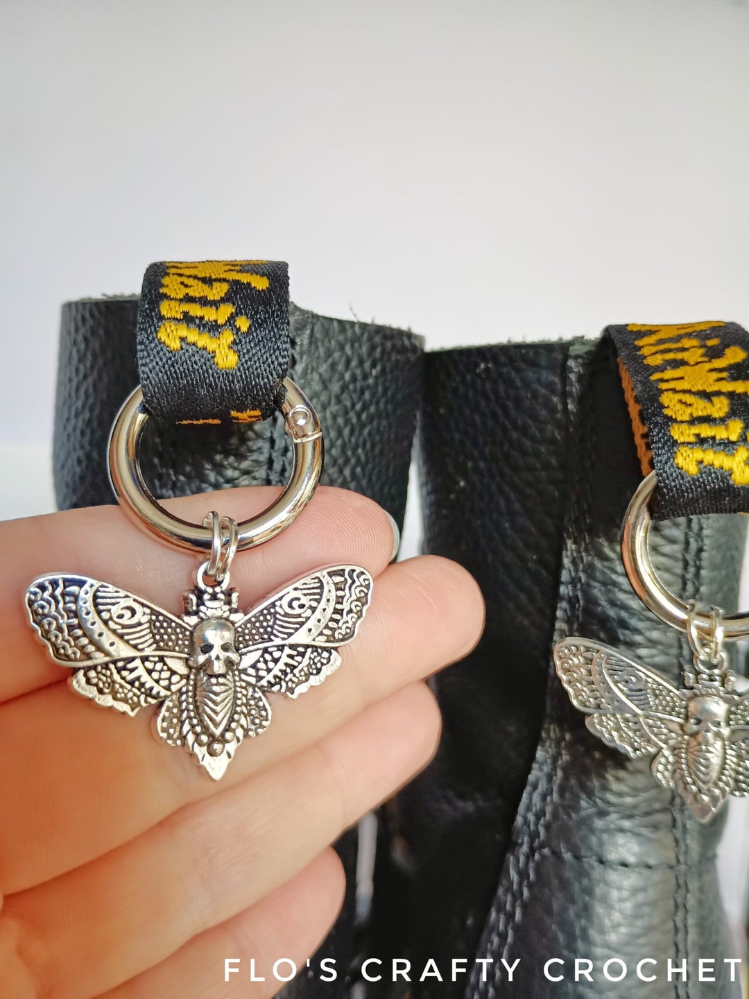 Death Head Moth Boot Charm L Dr Marten Charms | Doc Martens | Boot ...