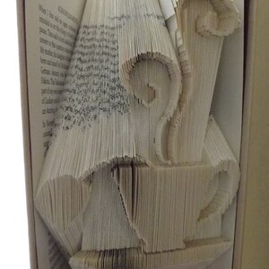 Folded Book Art Pattern Cup of Tea Pattern Book Folding | Etsy