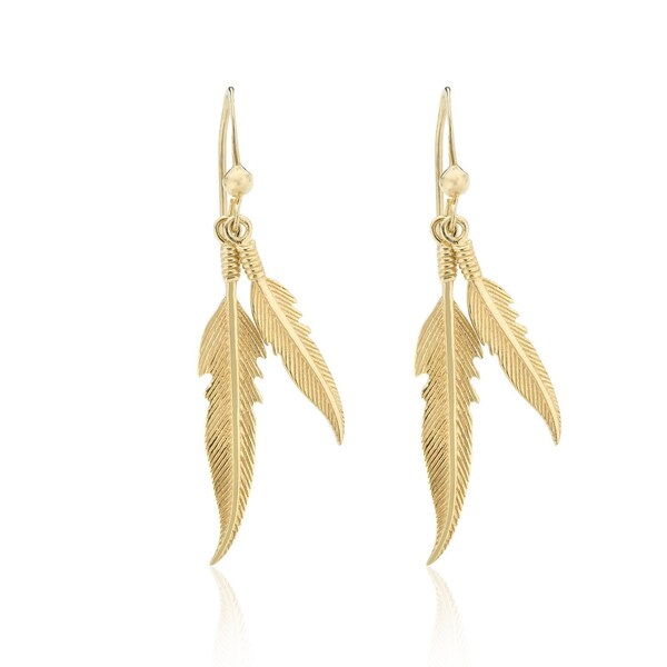 Gold Feather Jewelry - Etsy