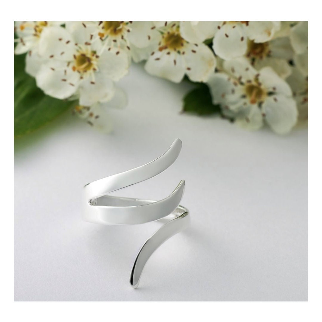 925 Sterling Silver Flame Ring | Adjustable Ring | Fire Ring | Silver ...