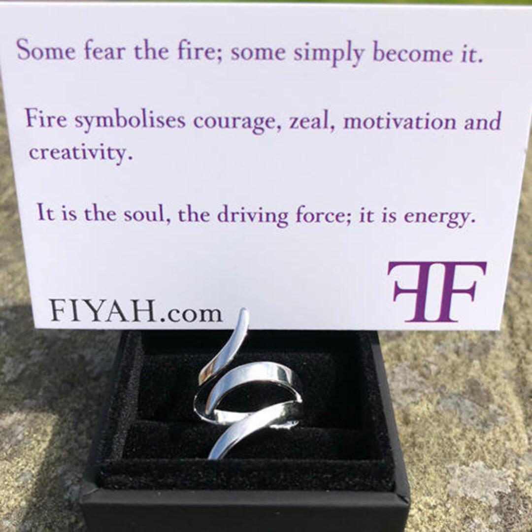 925 Sterling Silver Flame Ring Adjustable Ring Fire Ring Silver Ring ...