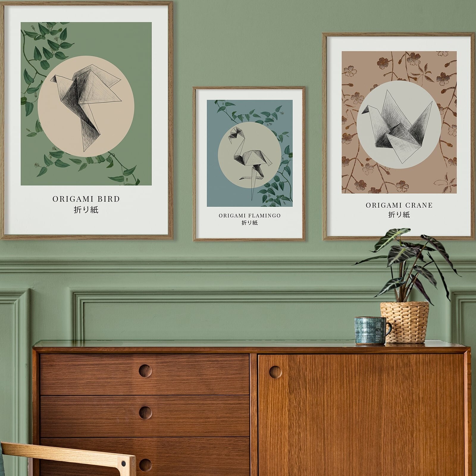 Set of 3 Posters: Origami - Etsy