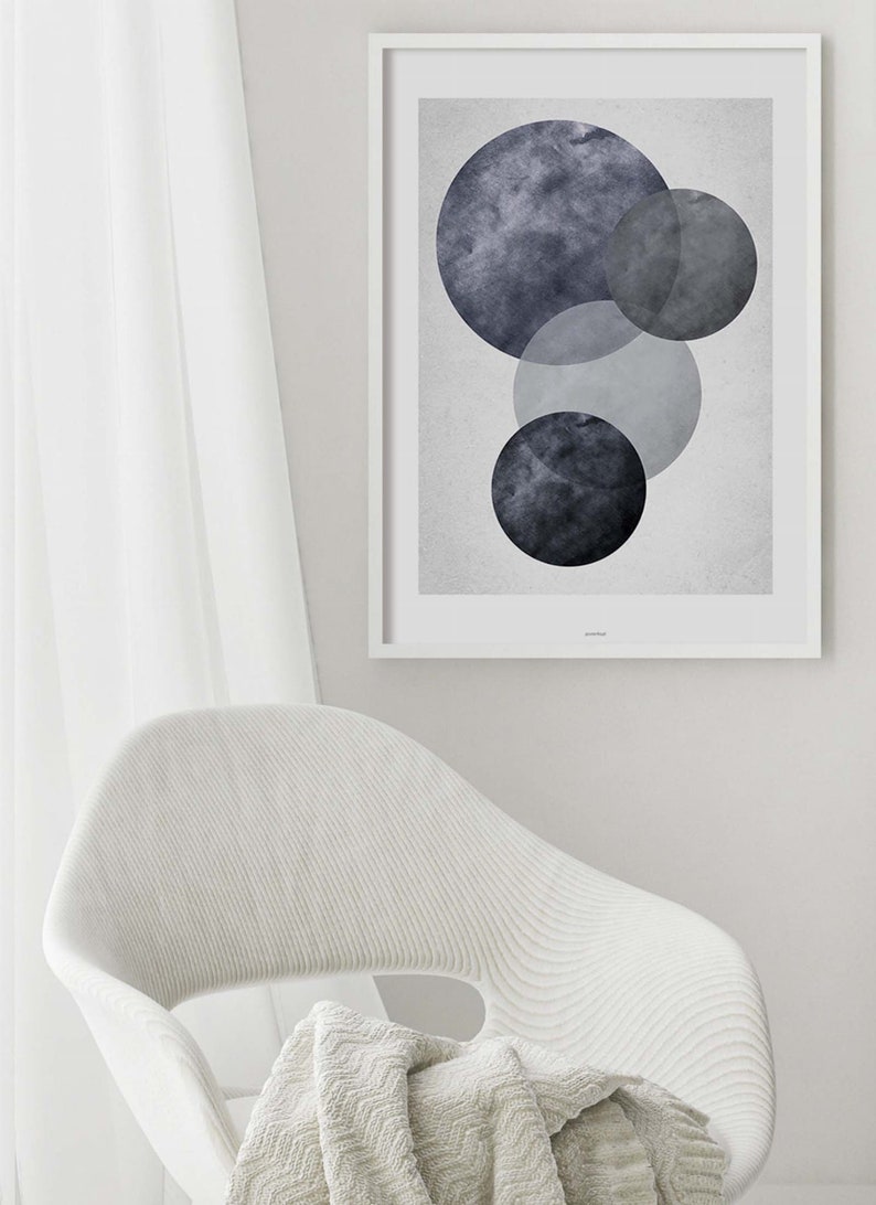 Subtle Gray Geometry Poster - Etsy