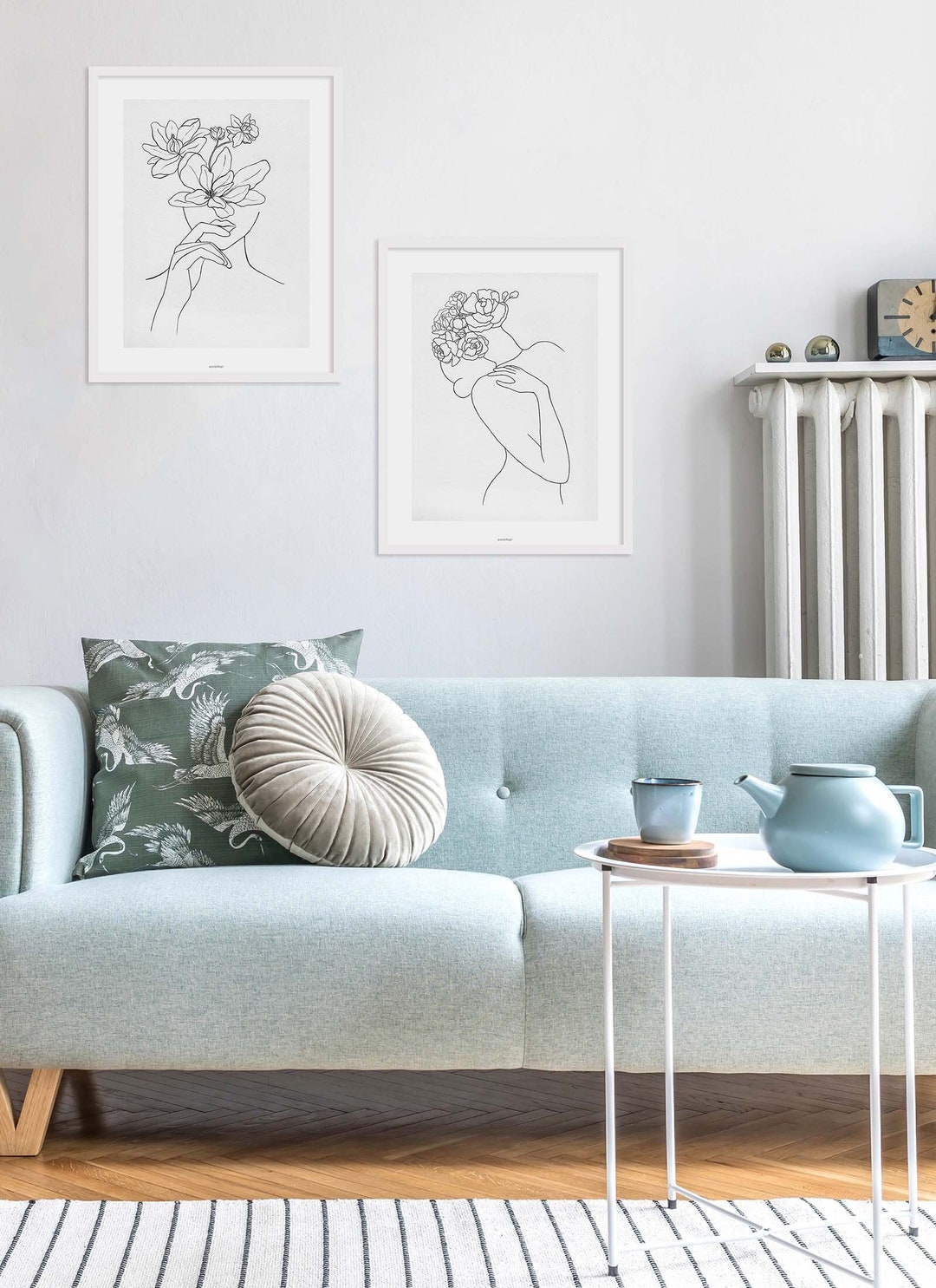 Set of 2 Posters: With Head in Flowers Floral Ecstasy - Etsy