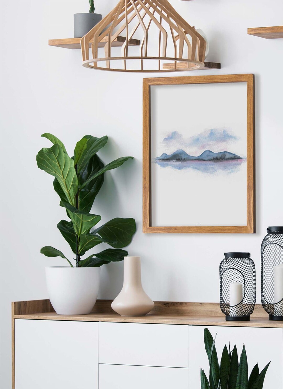 Minimalist Landscape With Hills Poster - Etsy