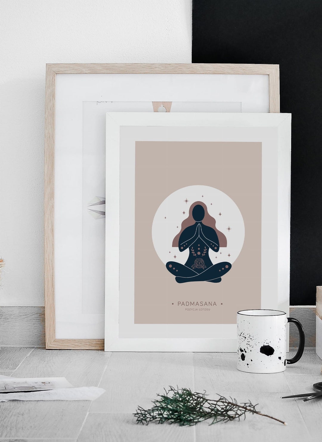 Yoga Lotus Pose Beige Variant Poster - Etsy