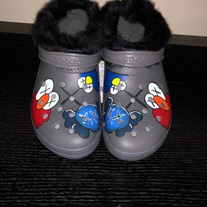 Personalized Fur Lined Croc - Cool Custom Size and Black Fur Addition ...