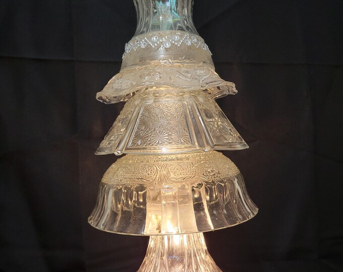 Large Upcycled Crystal Glass Tree With Lighted Base - Etsy