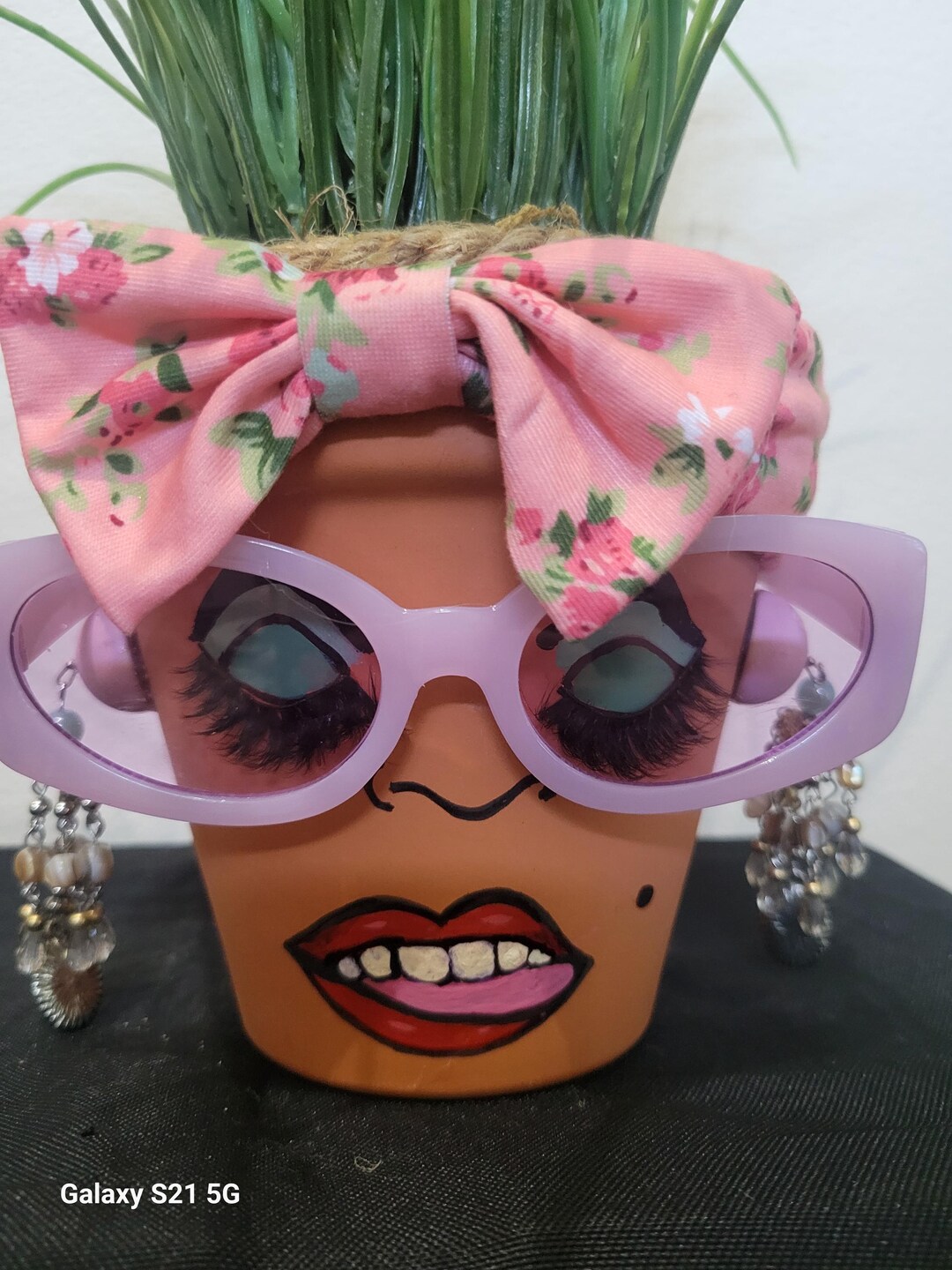 Clay 6 Inch Pot Head Planter - Etsy