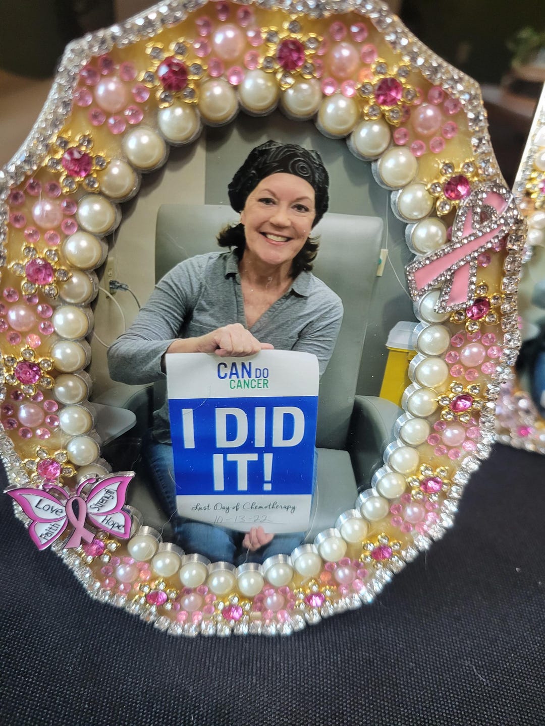 Oval Jewel Embellished Breast Cancer Picture Frame - Etsy