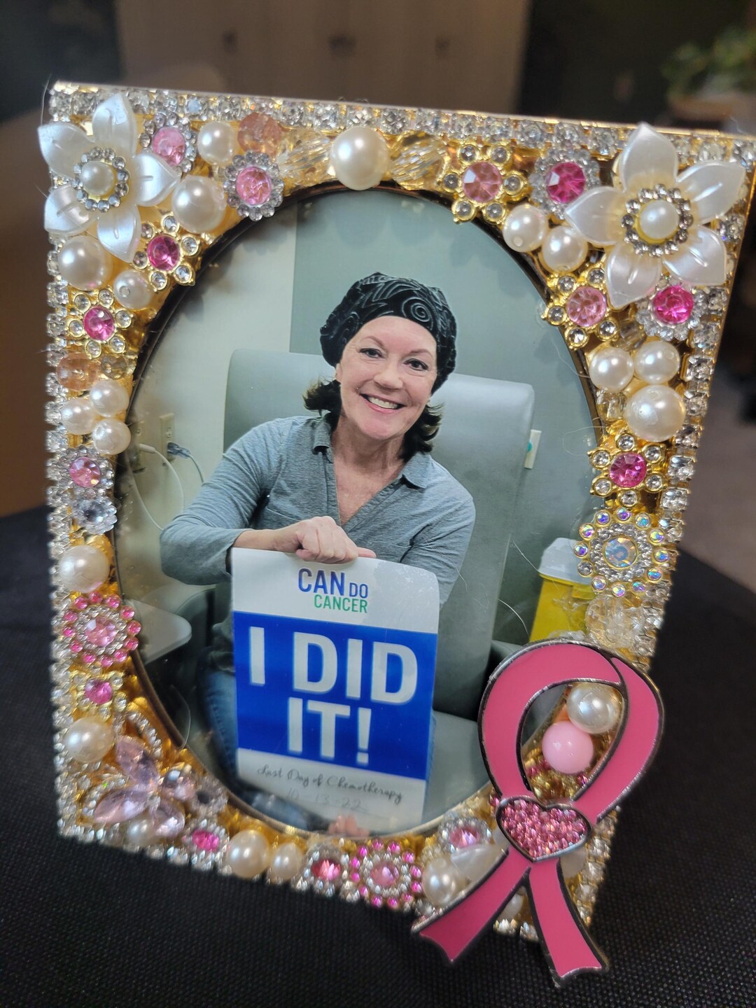 Square Jewel Embellished Breast Cancer Picture Frame - Etsy