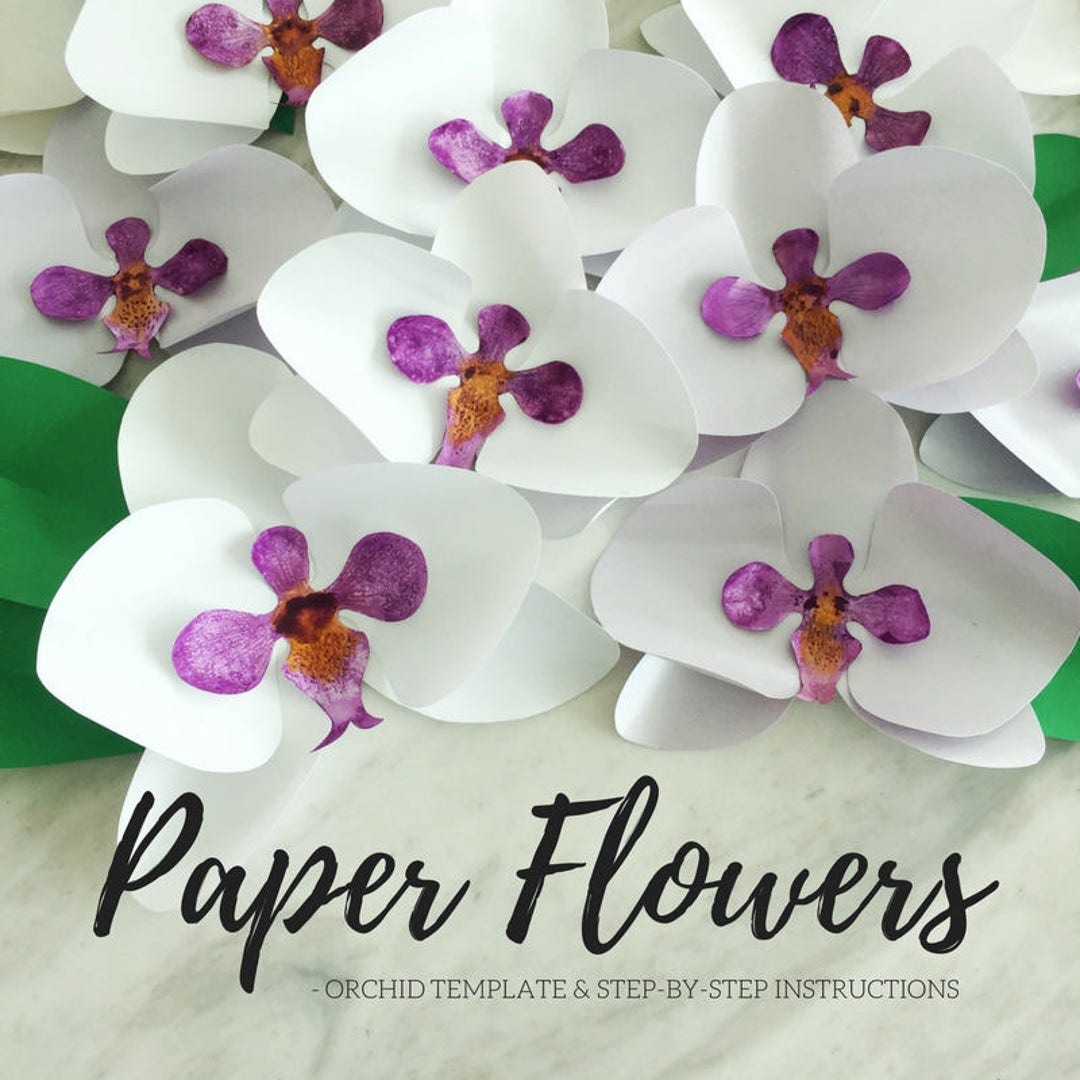 Paper Flower Template | Paper Orchid Template | Flower Template | Paper ...