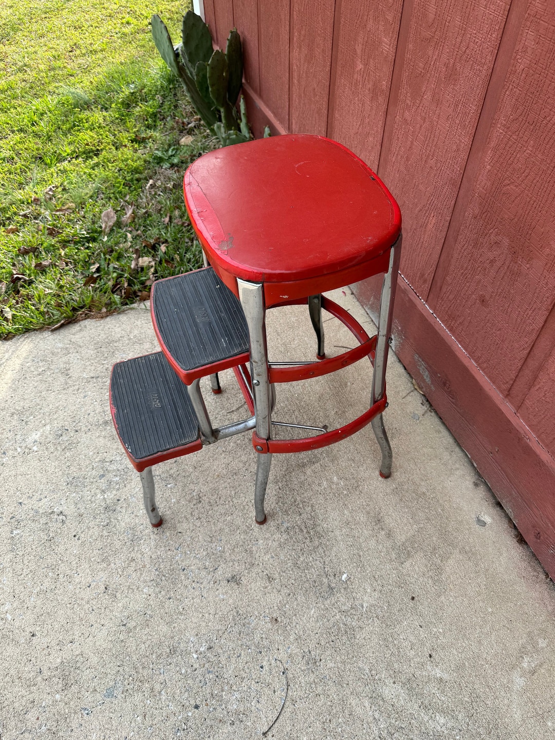 Cosco Red and Chrome Step Stool - Etsy