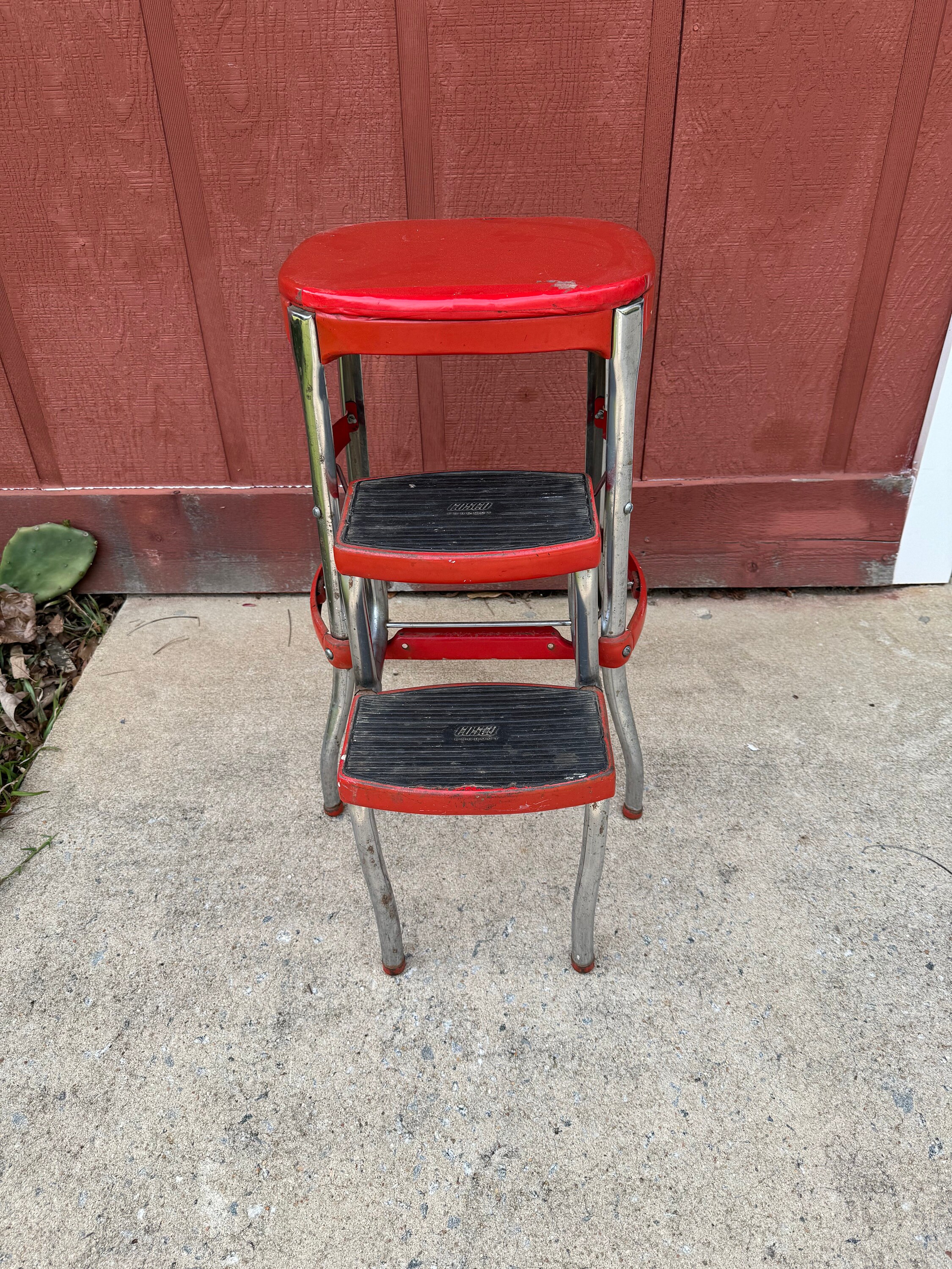 Cosco Red and Chrome Step Stool - Etsy