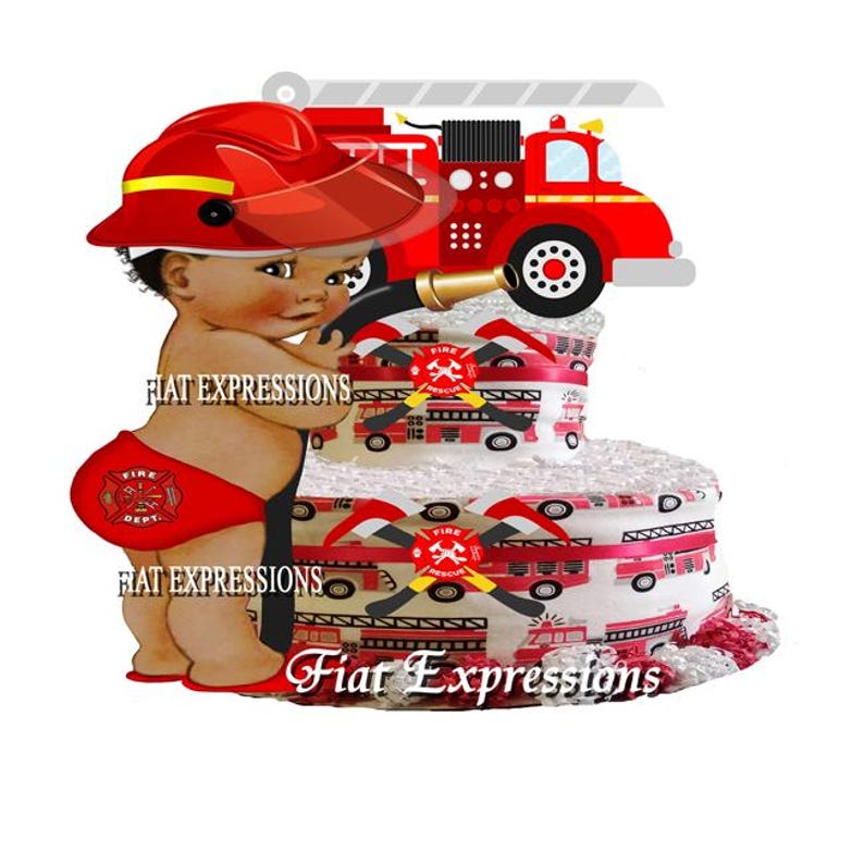 Fire Truck Diaper Cake/firefighter Diaper Cake/fireman Diaper Cake 2 ...