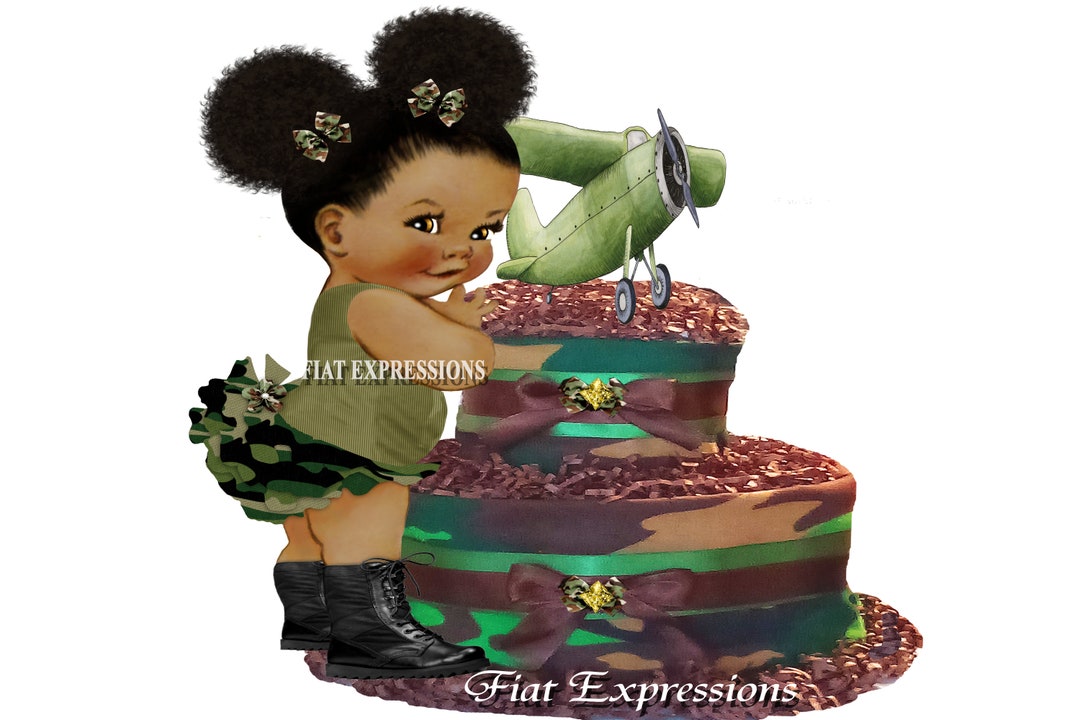 Army Girl With Airplane Burp Cloth Green Diaper Cake/army Baby - Etsy