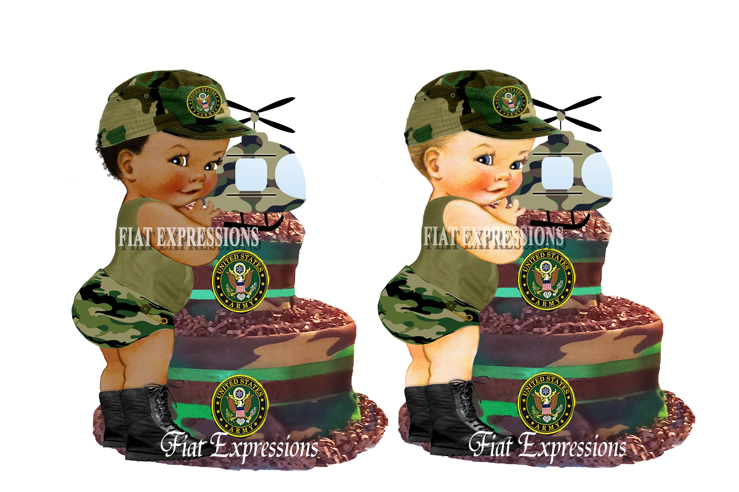 Army Military Camo Helicopter Boy Diaper Cake Shower Centerpiece & Gift ...
