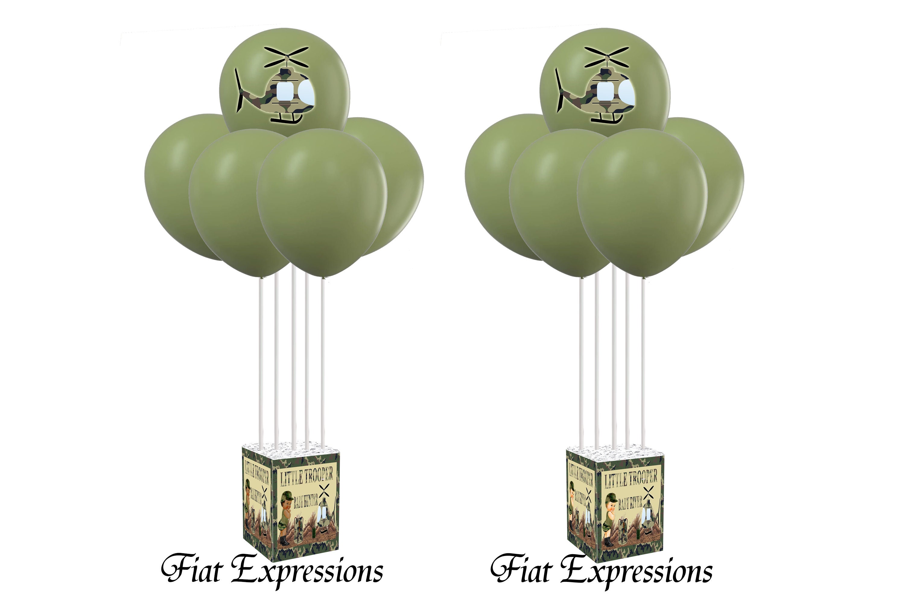 Army Military Camo Boy With Helicopter & Walkie Talkie Baby Shower ...