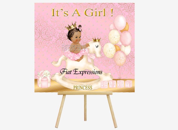 Princess Pink & Gold Baby Shower Poster Board Princess Baby | Etsy