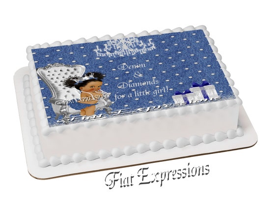 Denim & Diamonds Edible Cake Image Digital File by Fiat Expressions ...