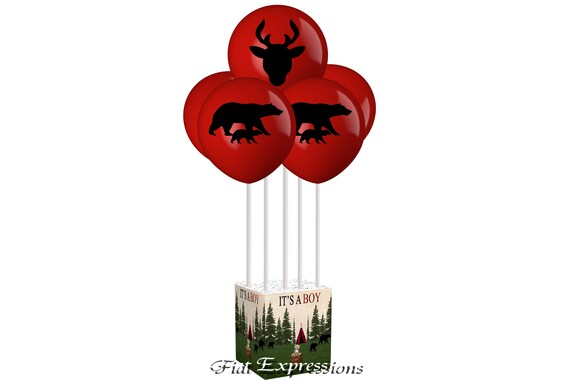 Lumberjack Balloon Baby Shower Centerpiece by Fiat Expressions | Catch ...