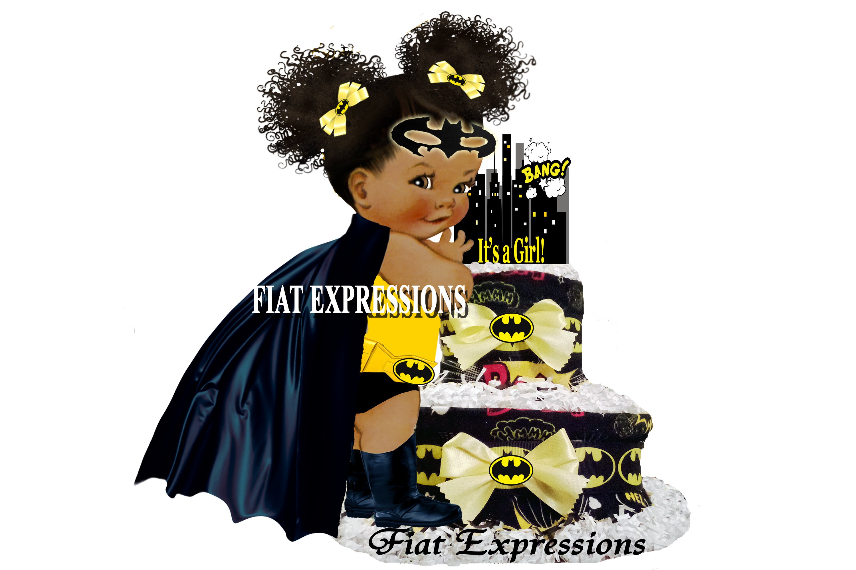 Bat Girl Baby Superhero Diaper Cake Baby Shower Gift & - Etsy