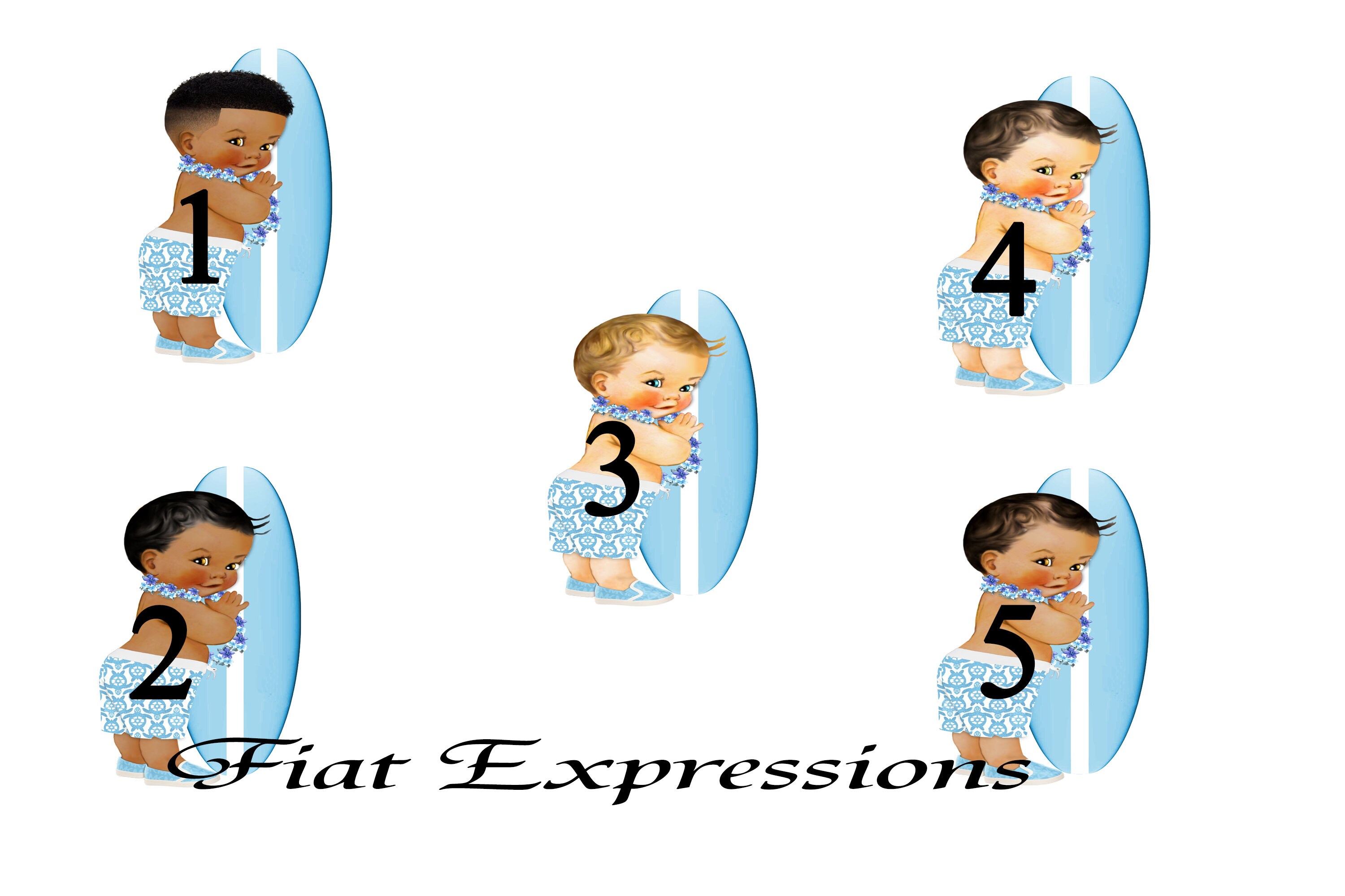 Aloha Topical Hawaiian Luau Boy Blue Baby Shower Poster Backdrop ...
