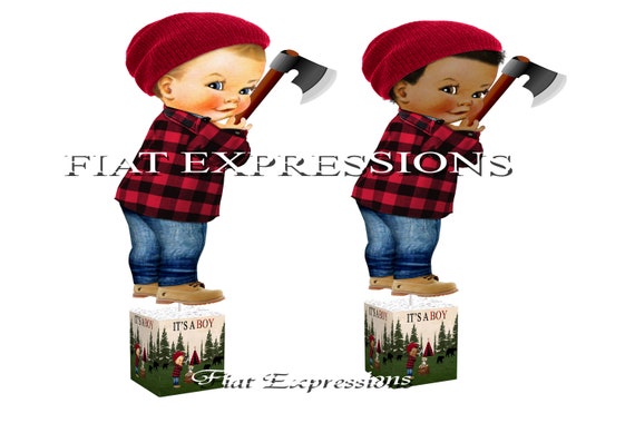 Lumberjack Baby Shower Centerpiece by Fiat Expressions | Catch My Party