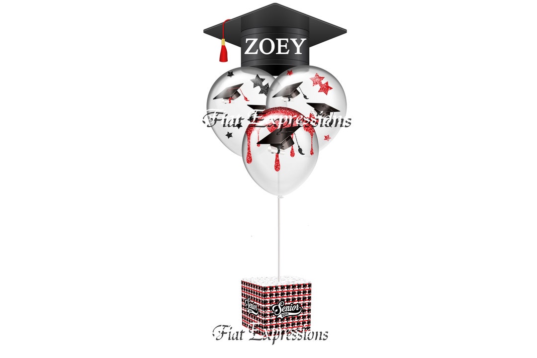 Graduation Girl Cap Centerpiece/graduation Red & Black Centerpiece ...