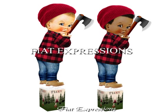 Lumberjack Baby Shower Centerpiece by Fiat Expressions | Catch My Party