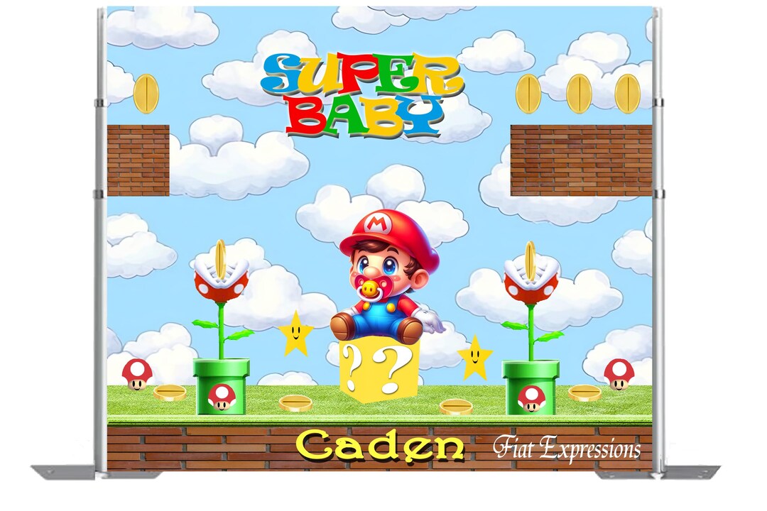 Super Baby Shower Poster Backdrop Digital File DIGITAL - Etsy