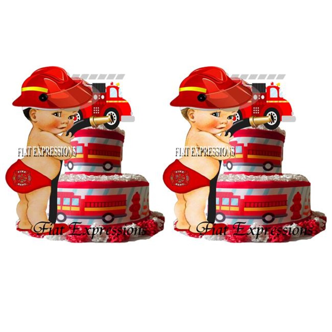 Fire Truck Diaper Cake/firefighter Diaper Cake/fireman Diaper Cake 2 ...