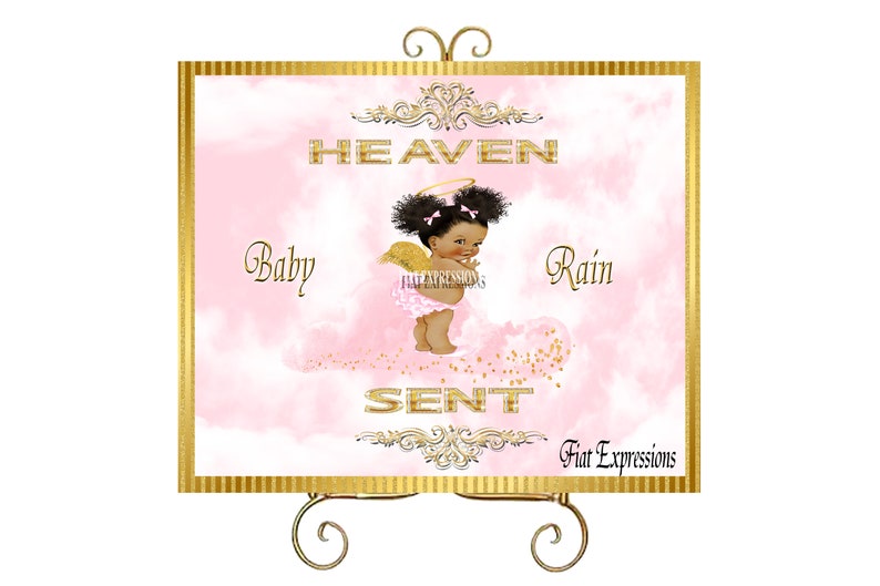 Heaven Sent Girl Pink Baby Shower Backdrop/ Heaven Sent Baby - Etsy