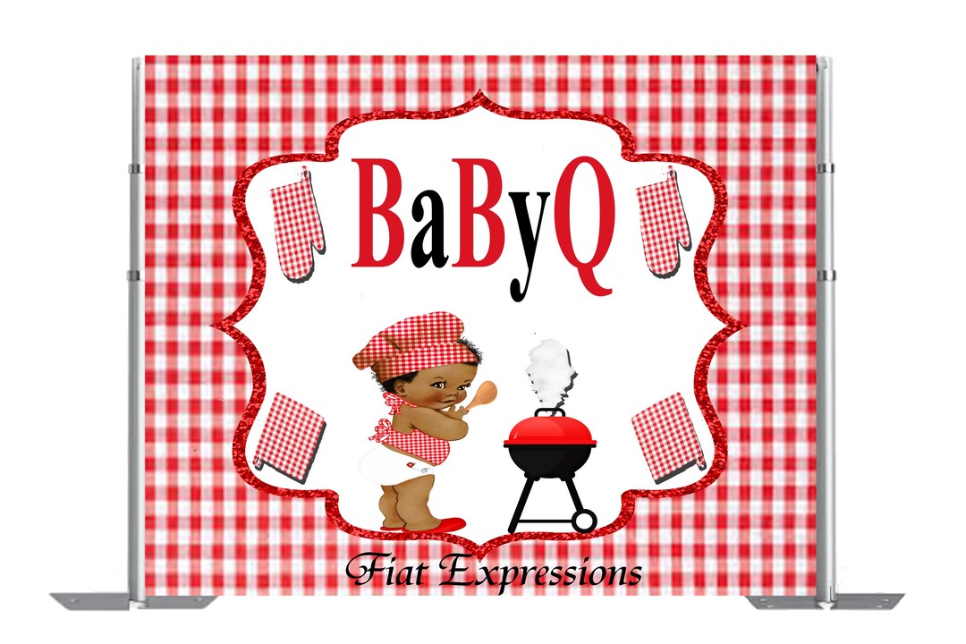 Baby-q Backdrop, Baby Shower Sign, Baby Shower, Boy Baby Shower, Baby-q ...