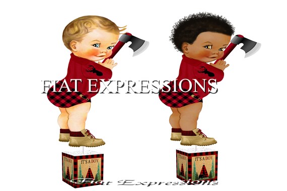 Lumberjack Baby Shower Centerpiece by Fiat Expressions | Catch My Party