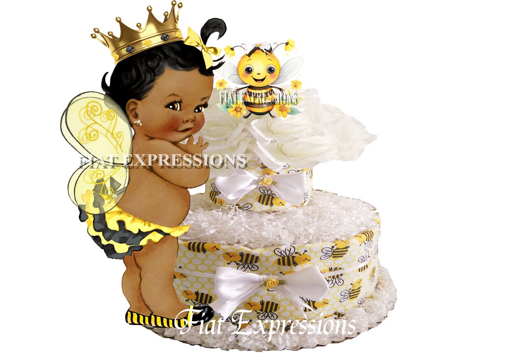 Bumble Bee Girl 2 Tier Burp Cloth Diaper Cake / Bumble Bee Baby Shower ...