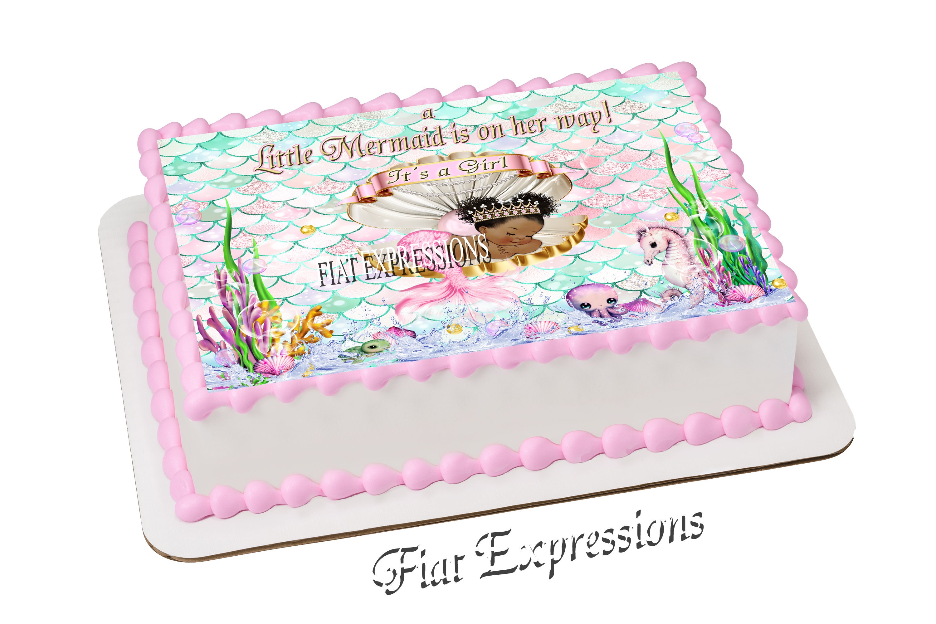Mermaid Edible Cake Image Digital File - Etsy