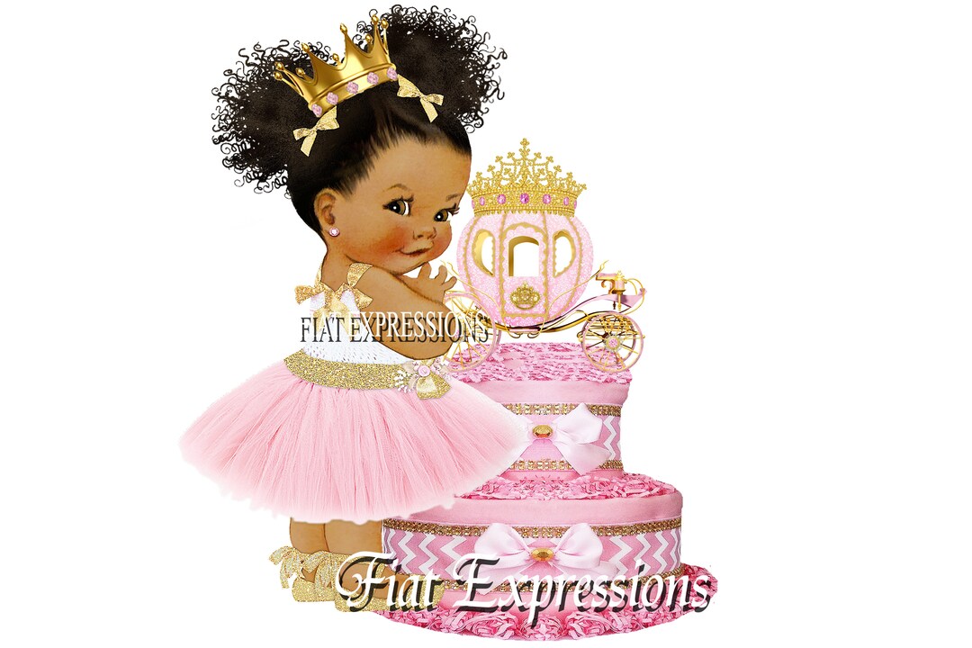 Princess and Royal Carriage Pink Burp Cloth Diaper Cake Baby Shower ...