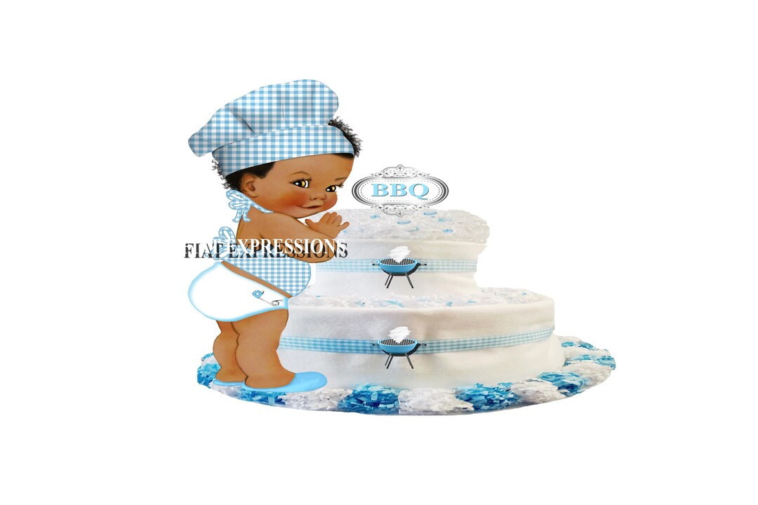 Baby-q Diaper Cake, Blue 2-tier, BBQ Theme Baby Shower Gift - Etsy