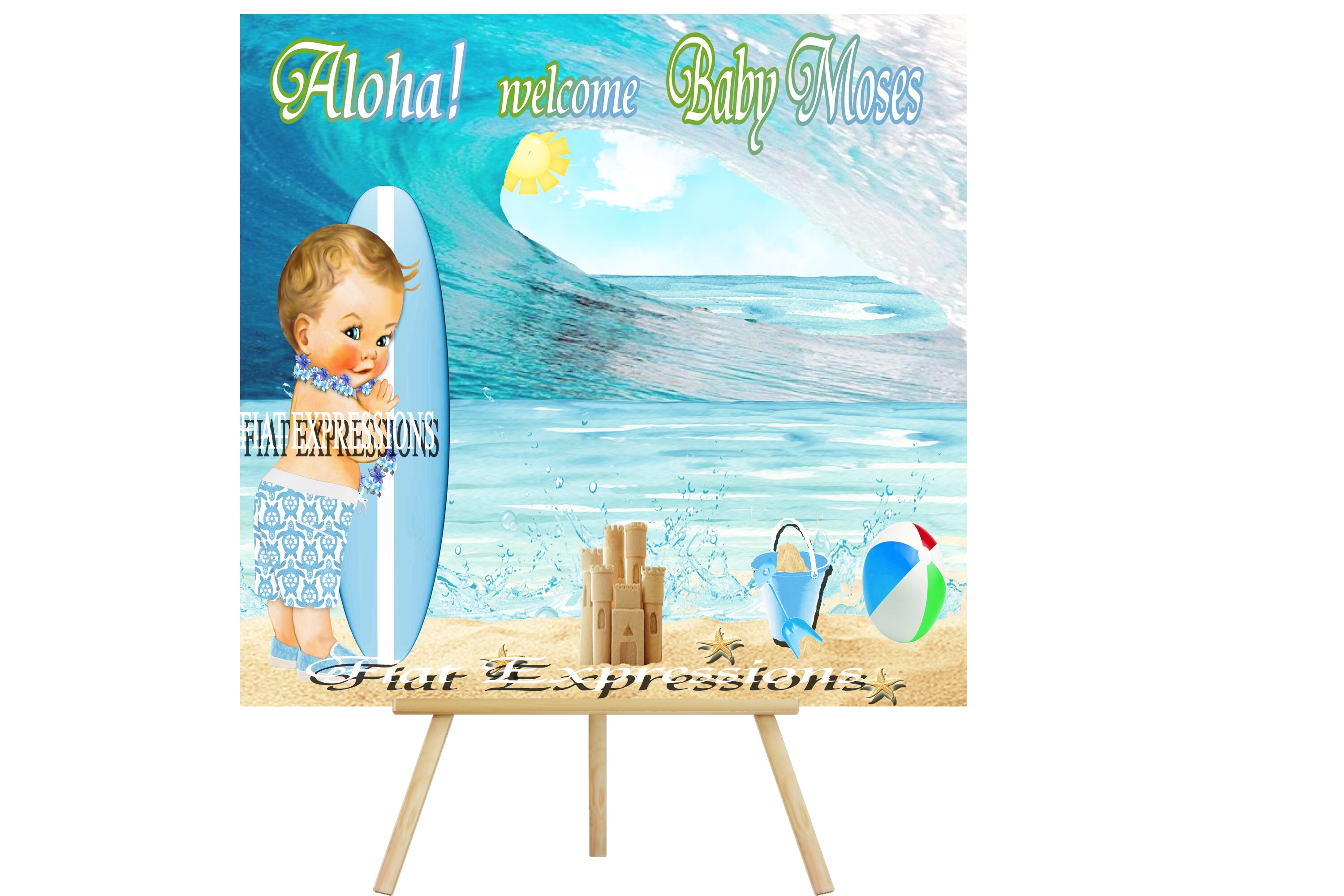 Aloha Topical Hawaiian Luau Boy Blue Baby Shower Table - Etsy
