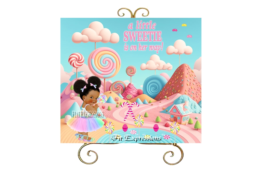 Candy Land Baby Shower Poster Backdrop Digital File - Etsy