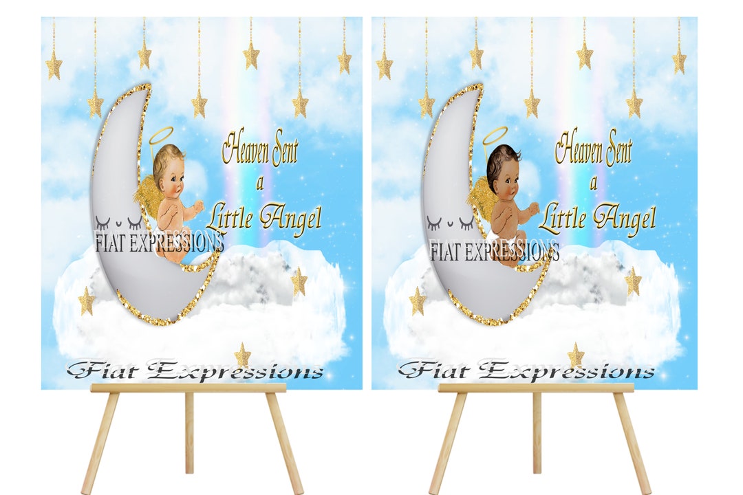 Heaven Sent Baby Boy Poster Heaven Sent Baby Shower Poster Heaven Sent ...