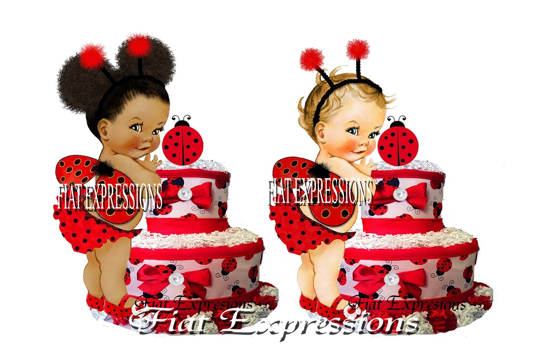Ladybug 2 Tier Diaper Cake, Red Diaper Cake, Girl Diaper Cake, Ladybug ...